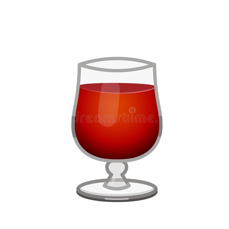 Glass with a Wine Large Size Icon of Emoji Cocktail Stock Vector ...