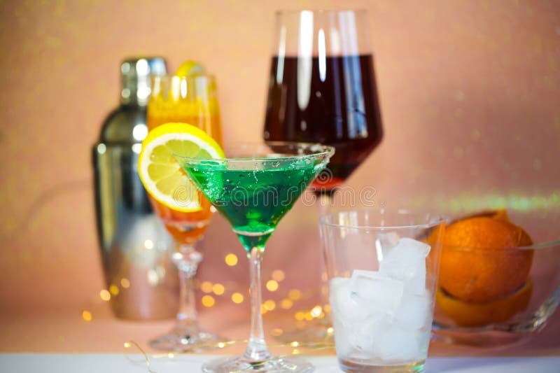 A Glass of Wine with Lights , Celebration, Alcoholic Stock Image ...