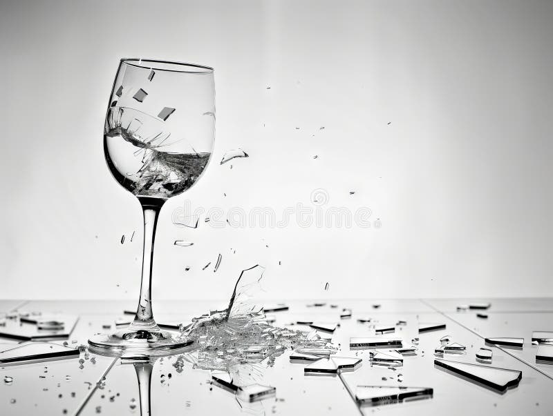 A Glass of Wine is Smashed on the Floor Stock Image - Image of glass ...