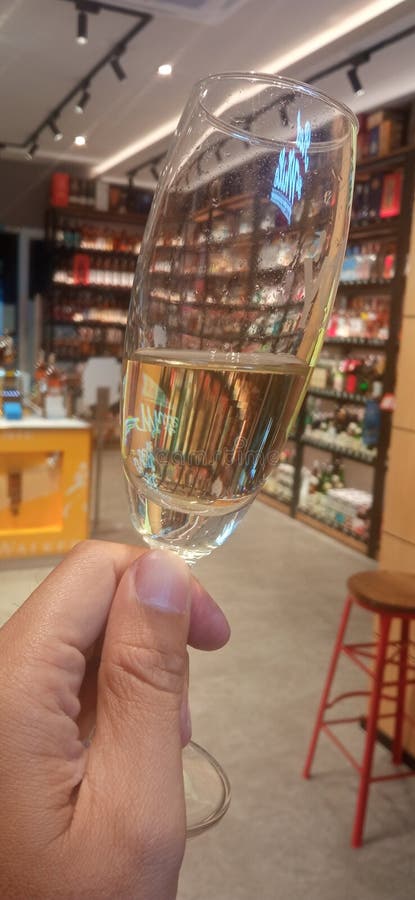 Glass Wine and Sparkling White Wine Very Smooth Stock Photo - Image of ...