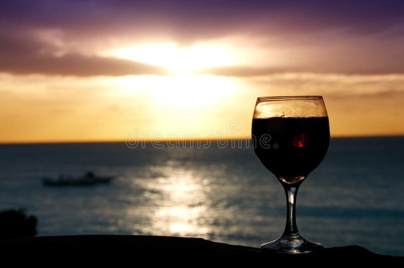 Red Wine Beach Sunset stock photo. Image of beverage, stemware - 473002
