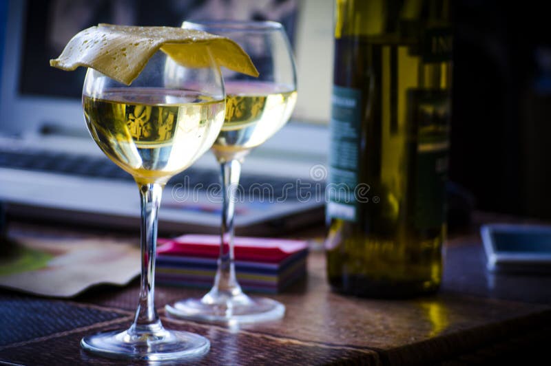 Glass of wine on the table stock photo. Image of drinks - 90924022