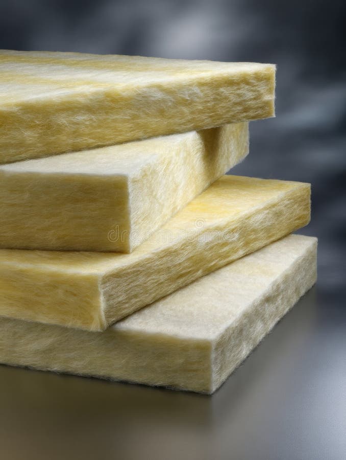 Glass Wool Insulation Sheets Displayed with Reflective Light ...