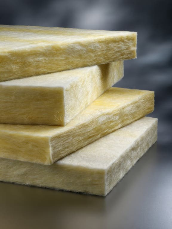 Glass Wool Insulation Sheets Displayed with Reflective Light ...