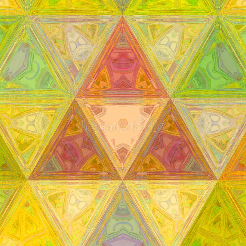 Stained Glass Yellow Triangles with Transparent Effect Stock ...