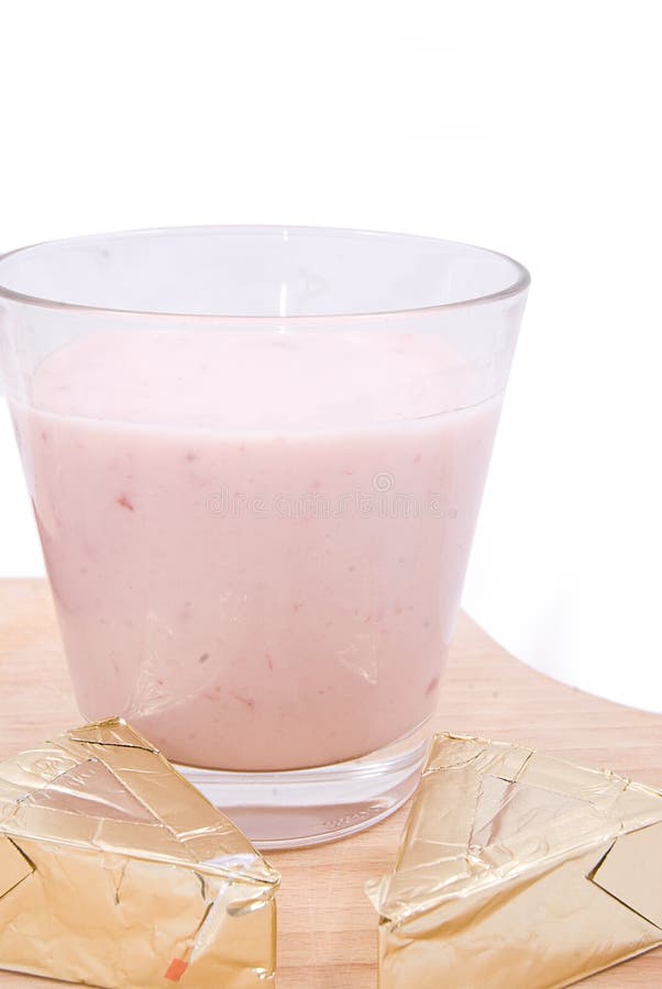 Glass of yoghurt stock image. Image of cream, beverage - 9302515