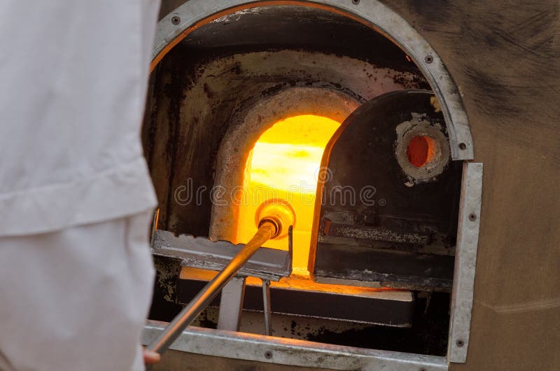 Oven in a Glass Making Factory Stock Photo - Image of glassblower ...