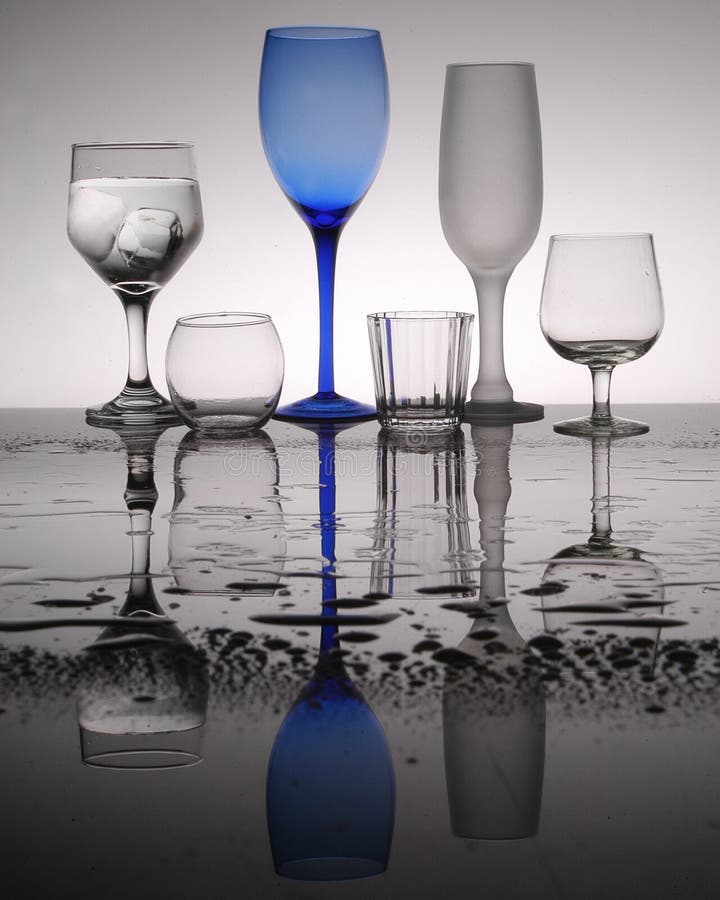 Glasses stock image. Image of blue, objects, humid, reflection - 10308707