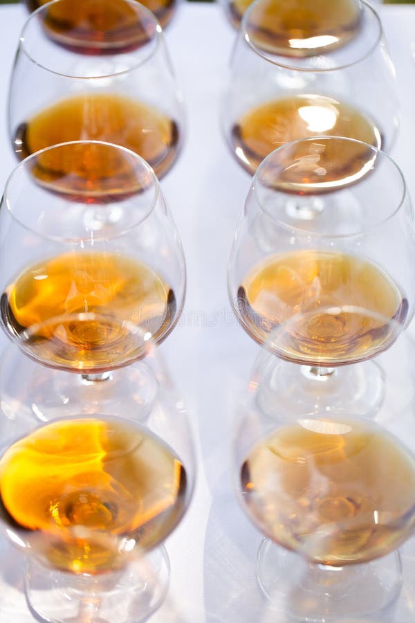 Glasses of Alcohol Close- Up before a Party in a Cafe. Stock Photo ...