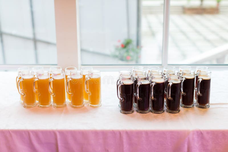 Glasses of beer and cola stock image. Image of brewery - 64897823