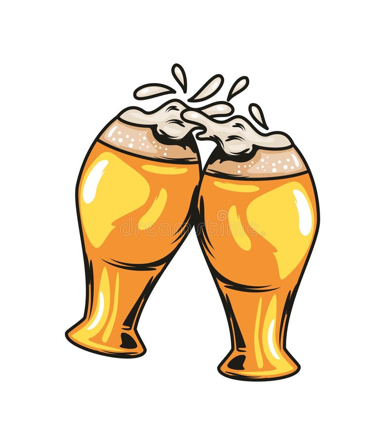 Glasses of Beer Splash and Foam Stock Vector - Illustration of splash ...