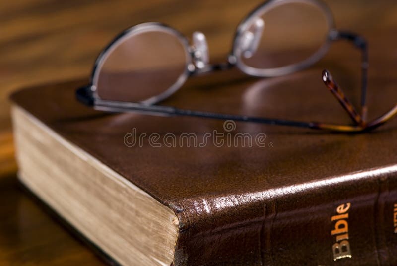 Old Worn Bible And Reading Glasses Stock Photo - Image of eyeglasses ...