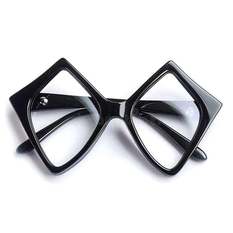 Glasses in Black Frame of Unusual Triangular Shape, Creative Design ...