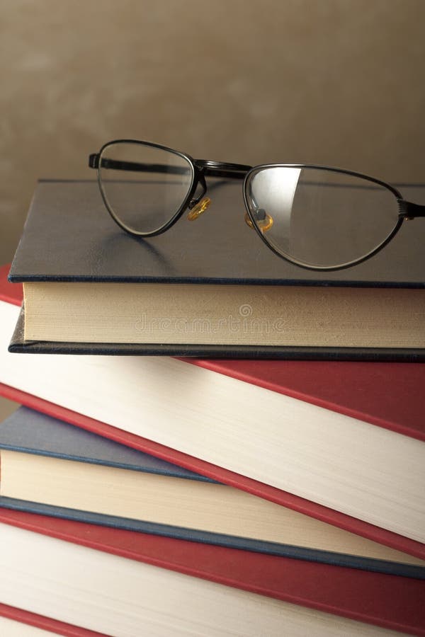 Glasses on Books stock image. Image of selective, paper - 14994255