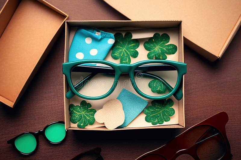 Glasses in a Box. Eyeglasses or Spectacles Stock Illustration ...
