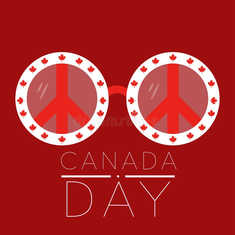Glasses Canada red stock vector. Illustration of text - 208847128