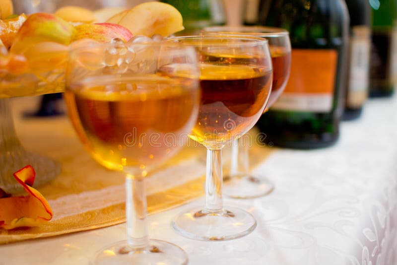 Glasses of Champagne at Reception Stock Image - Image of decorative ...