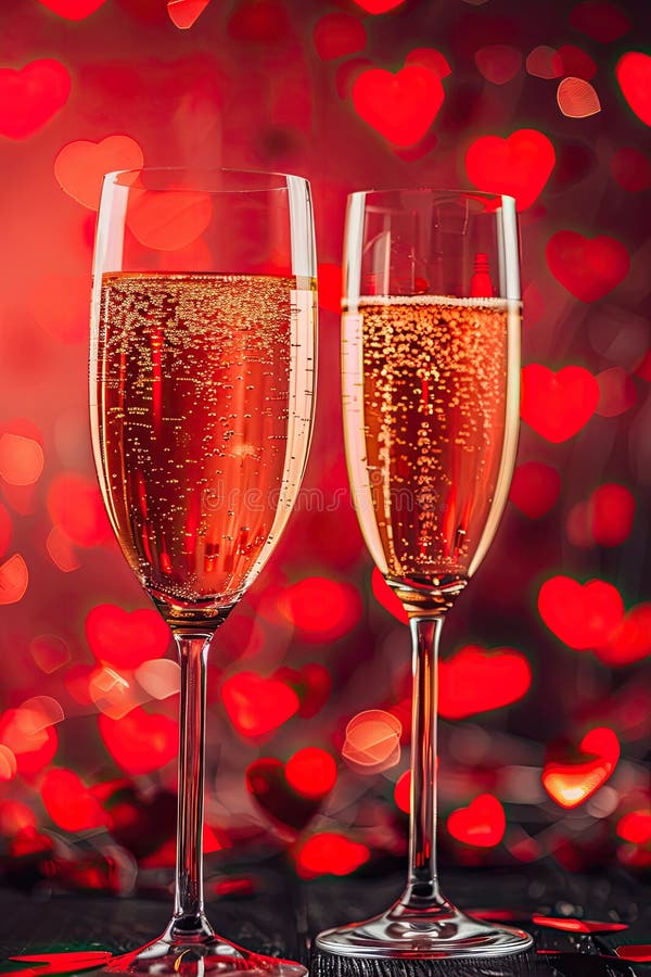 Two Glasses with Champagne Christmas Concept. Selective Focus Stock ...