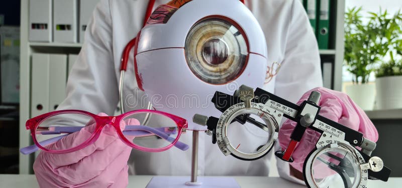 Glasses for Checking Vision and Optics with Ophthalmologist Doctor ...