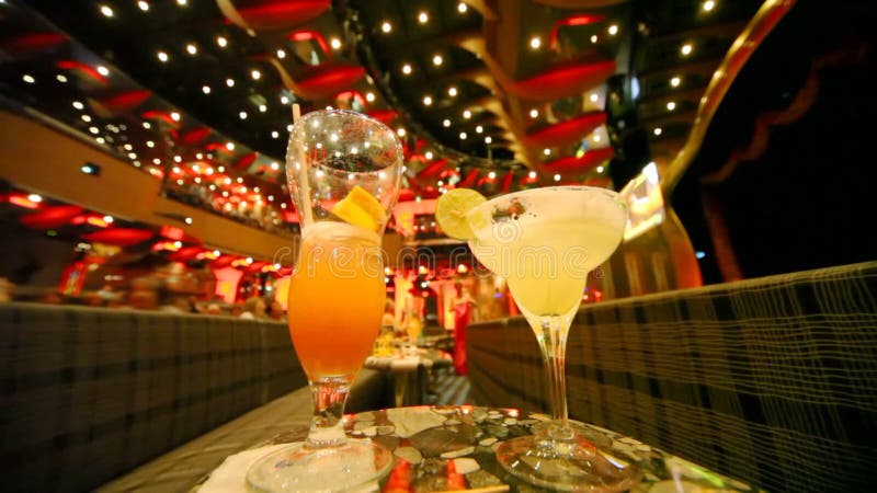 Glasses with Cocktails on Table in Concert Stock Footage - Video of ...