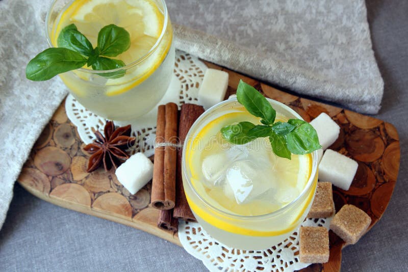 Glasses with cold lemonade stock photo. Image of temperature - 74421184