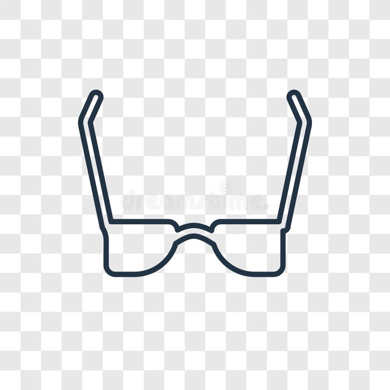 Glasses Concept Vector Linear Icon Isolated on Transparent Background ...