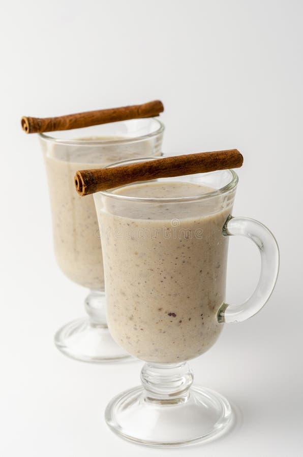 Glasses of Date Milkshake with Cinnamon and Spice Stock Image - Image ...