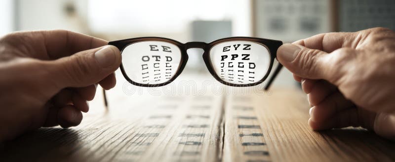 The Glasses Demonstrating Vision Clarity during an Eye Examination ...