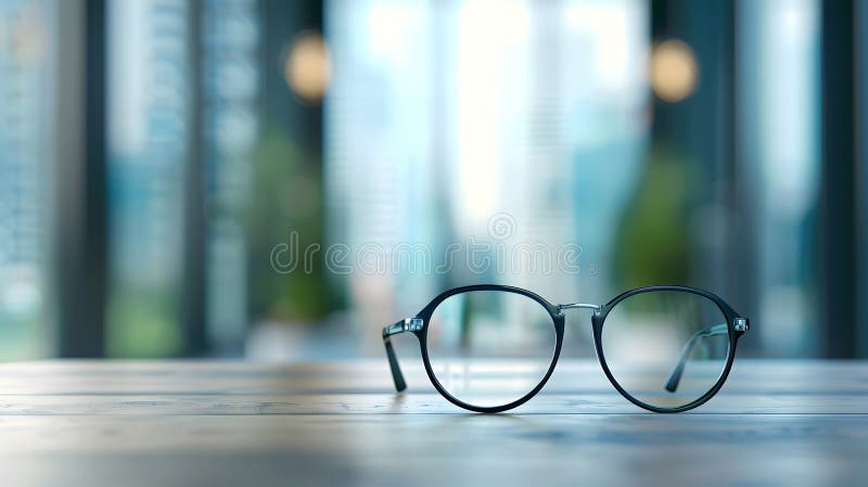 Glasses on the Desk in the Office, Stock Image - Image of work, office ...