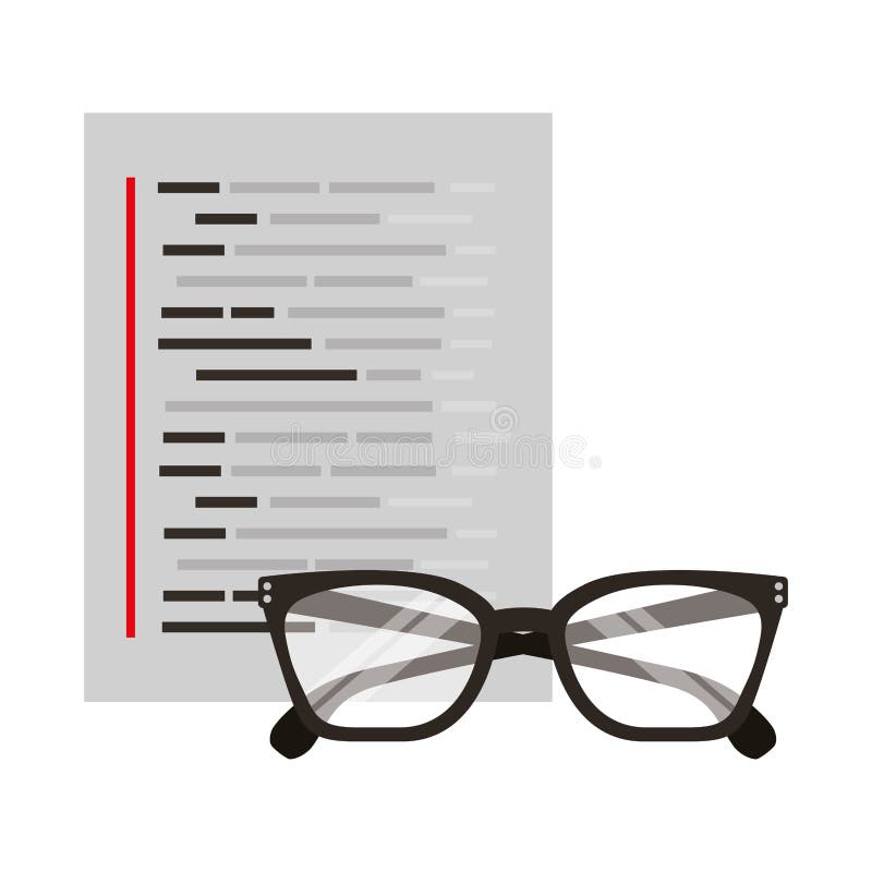 Glasses Document Coding Web Development Stock Vector - Illustration of ...
