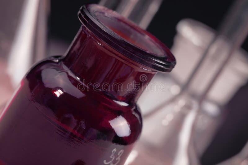 Glasses for Experiments Macro Photo Stock Photo - Image of chemically ...