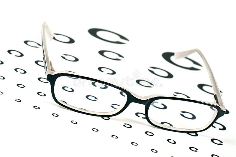 Glasses on a Eye Sight Test Chart Stock Image - Image of glasses, focus ...