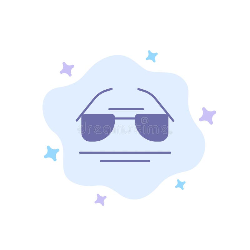 Glasses, Eye, View, Spring Blue Icon on Abstract Cloud Background Stock ...