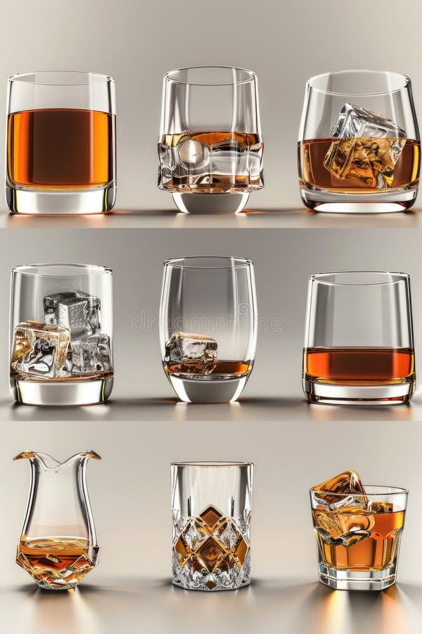 Glasses Filled with Different Types of Alcohol Stock Image - Image of ...