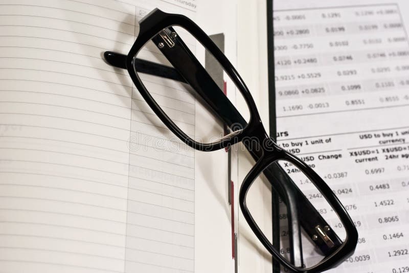 Glasses and Financial Documents Stock Photo - Image of glasses ...