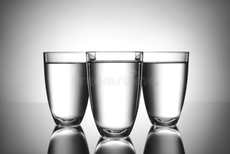 Glasses of Fresh Clean Water on Table Stock Photo - Image of pure ...