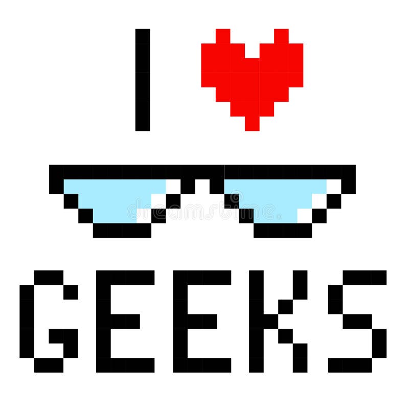 Glasses Geek Pixel Art Cartoon Retro Game Style Stock Vector ...