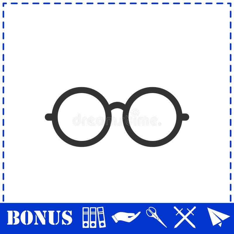Glasses icon flat stock vector. Illustration of shadow - 155272319