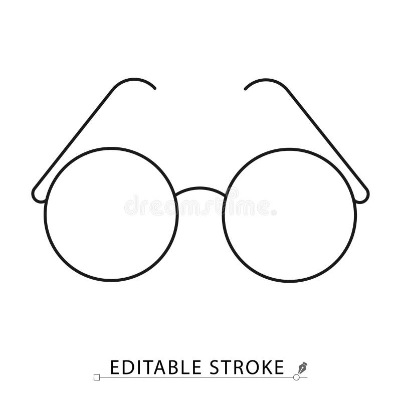 Glasses Icon in Minimal Line Style with Editable Stroke. Eyewear ...