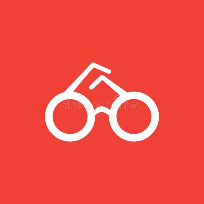 Glasses Icon on Red Background. Red Flat Style Vector Illustration ...