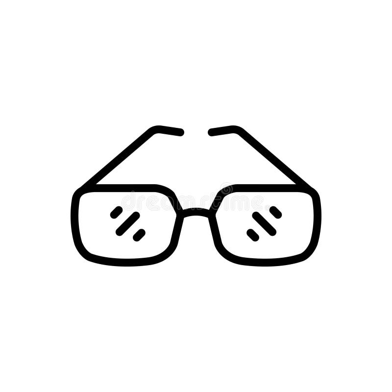 Black Line Icon for Glasses, Spec and Eyeglasses Stock Vector ...