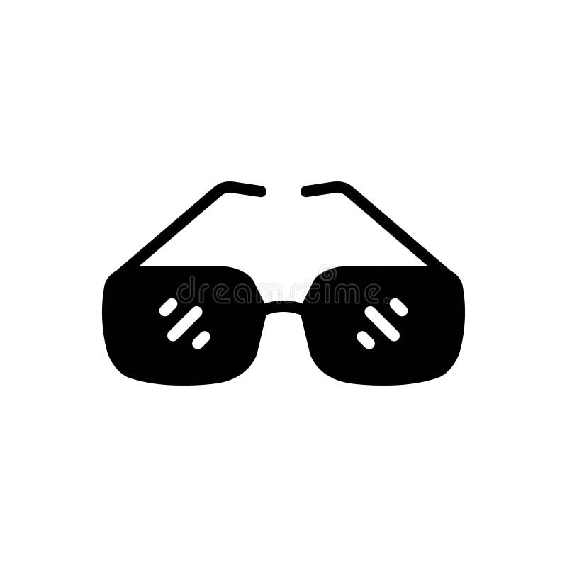 Black Solid Icon for Glasses, Spec and Protection Stock Illustration ...