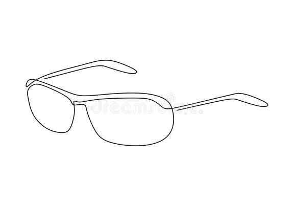 Glasses Line Art. Front View of Eyeglasses Continuous One Line Drawing ...