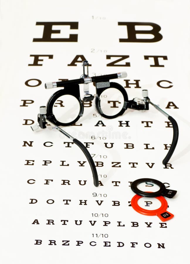 Glasses Lying on Optotype Test Stock Image - Image of diagnostic ...