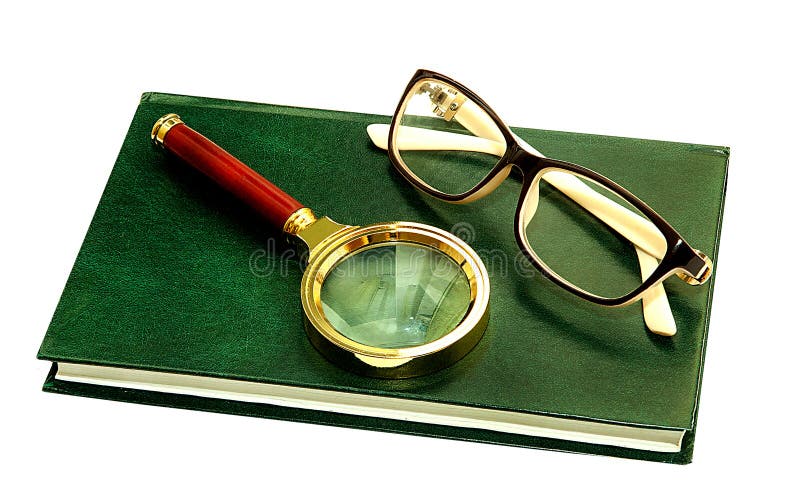 Glasses Magnifying Glass Sight To See an Increase Reading Book S Stock ...