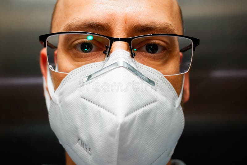 The Glasses Make Wearing a Protective Mask Uncomfortable Stock Photo ...