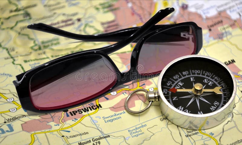 Glasses on map stock image. Image of holiday, business - 50636615