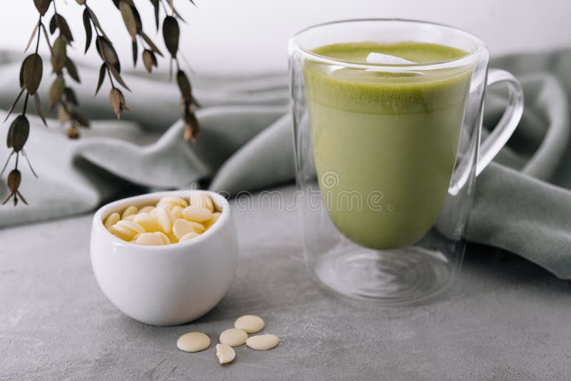 Matcha Coffee in a Plastic Cup Stock Image - Image of cool, healthy ...