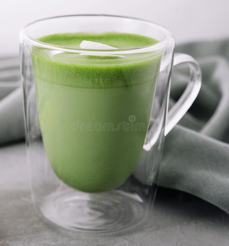 Matcha Coffee in a Plastic Cup Stock Image - Image of cool, healthy ...