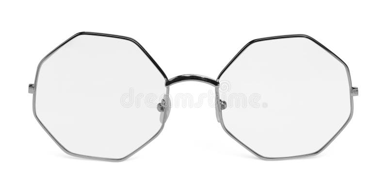 Glasses with Octagonal Shaped Frame Isolated on White Stock Image ...